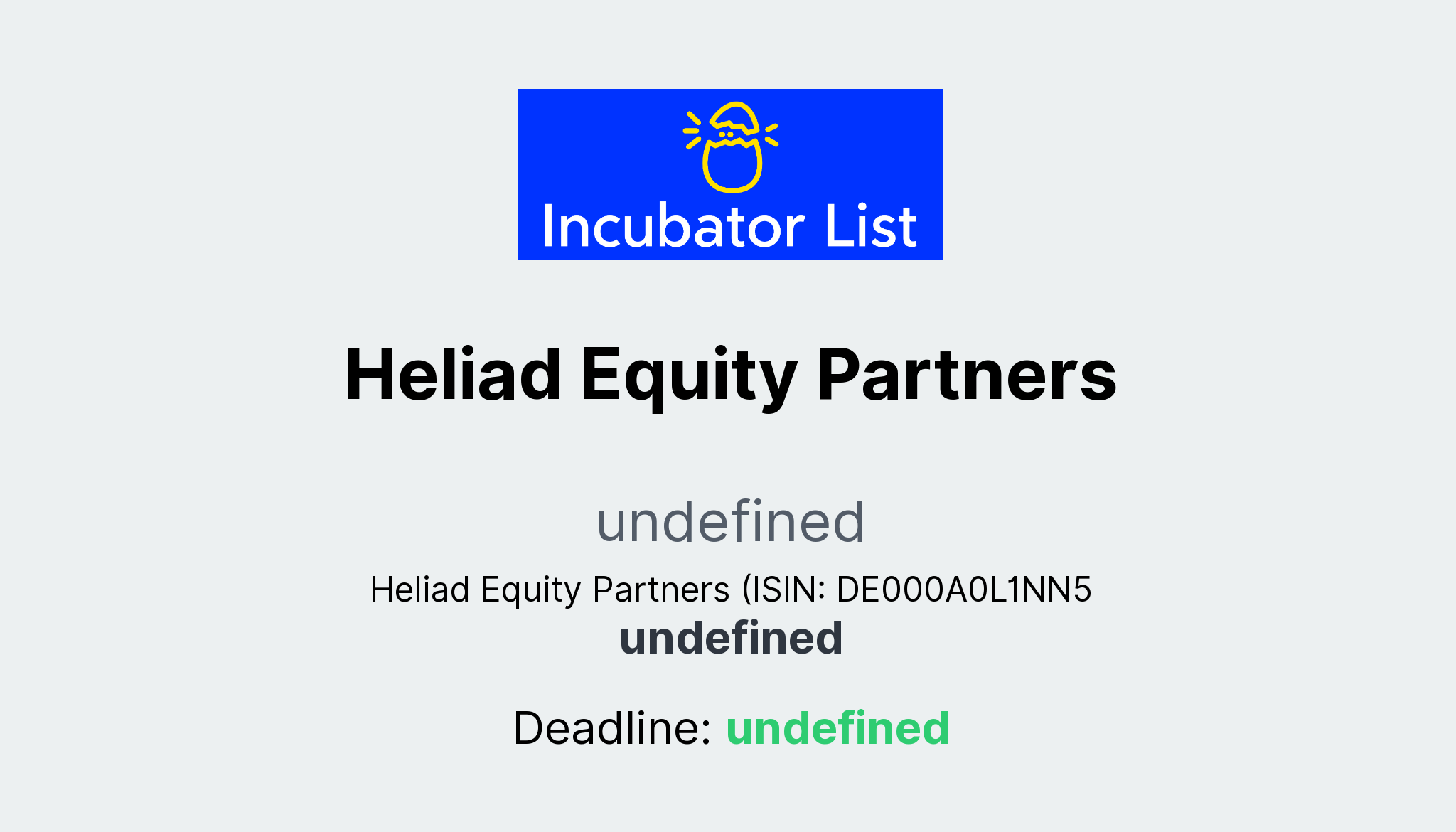 Heliad Equity Partners - Key Information Heliad Equity Partners - Key Information